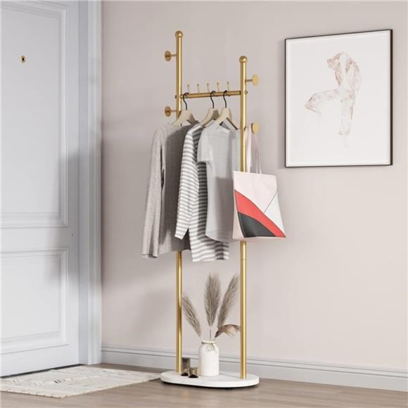 Storage & Organization | Gold Clothing Rack With Shelves Gold Coat Rack ...